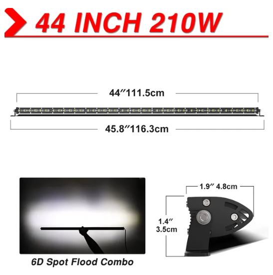 Barra LED 6D Serie S9 44" 210W Spot Blanco | Mercomax Motors