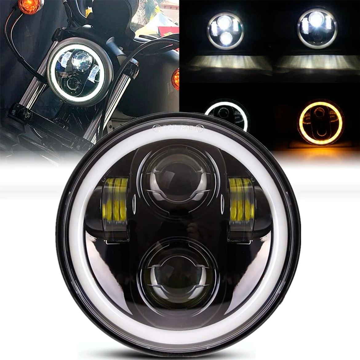 Faro Led 7" Modelo Luna Tipo Jeep 3.600LM | Mercomax Motors