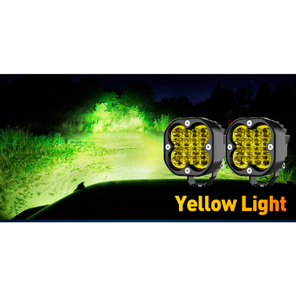 Faro LED Auxiliar 3" Luz Spot Amarillo | Mercomax Motors