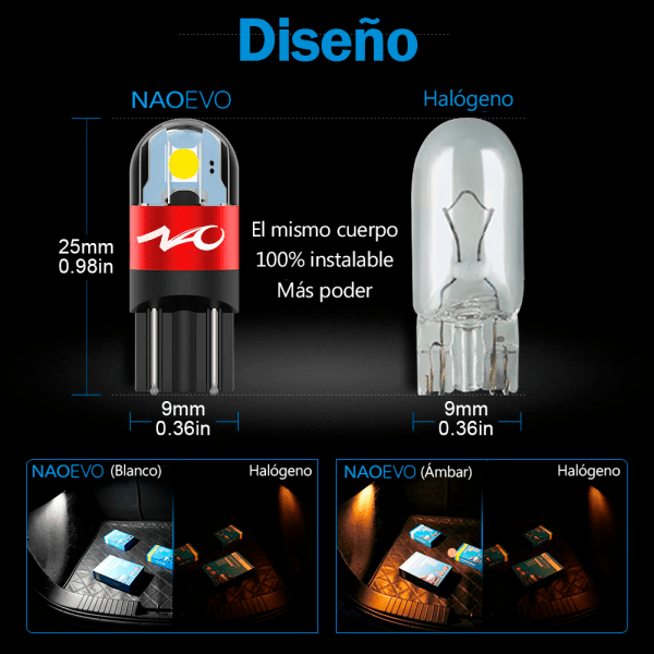 Led T10 Lágrima 3030 W5W 400LM | Mercomax Motors