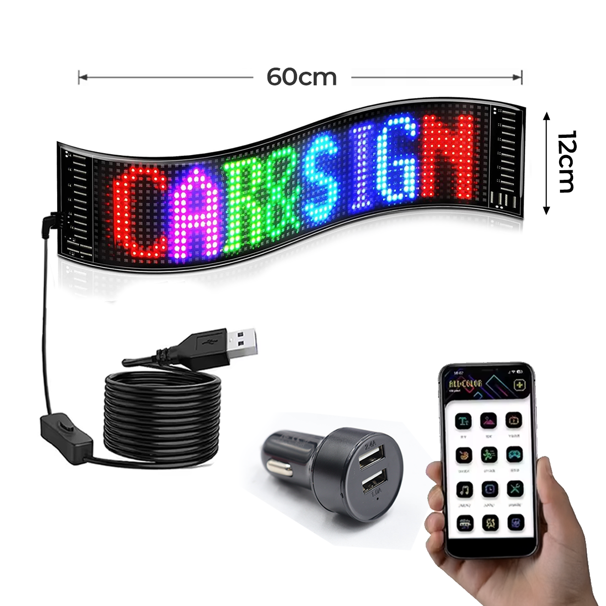 Panel Led Flexible 60x12CM Para Auto Camioneta F60X12-U | Mercomax Motors