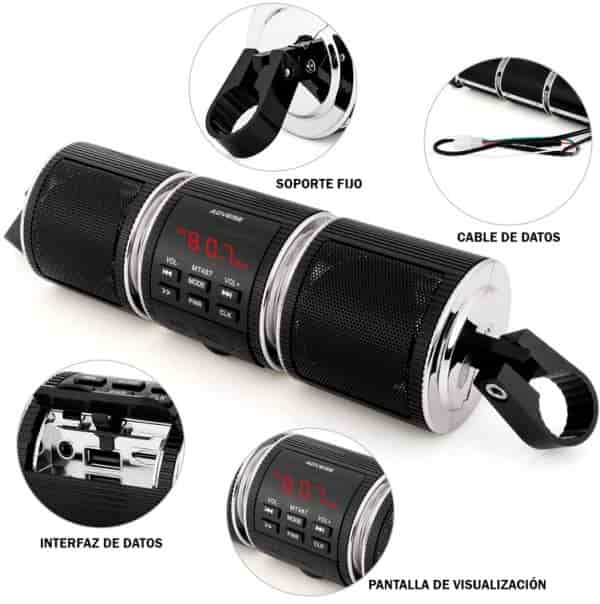 Radio MT487 Bluetooth MP3 Para Moto | Mercomax Motors