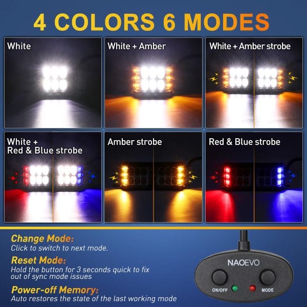 Barra Led 4” Strobe 60W + Arnés 3MT | Mercomax Motors